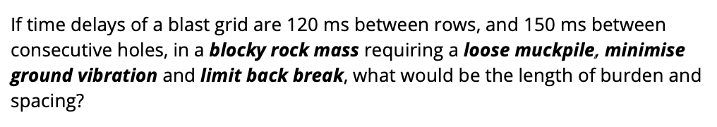 Solved If time delays of a blast grid are 120 ms between | Chegg.com