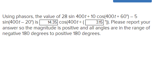 Solved Using phasors, the value of | Chegg.com