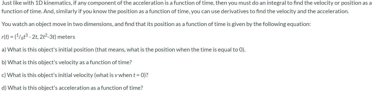 Solved a) What is this object's initial position (that | Chegg.com