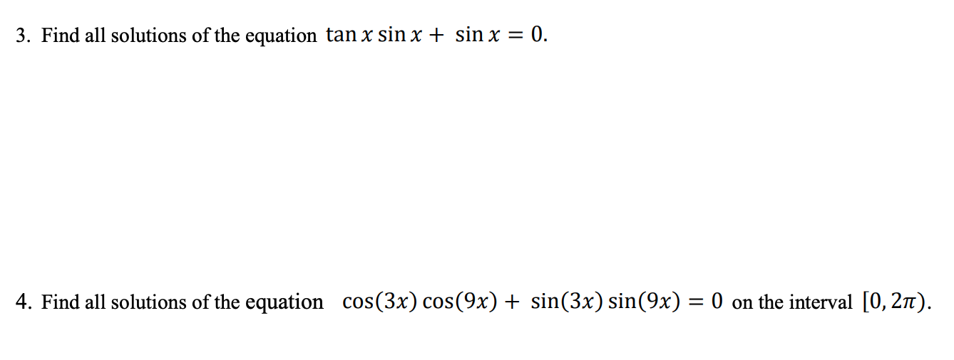 Solved 3. Find all solutions of the equation | Chegg.com