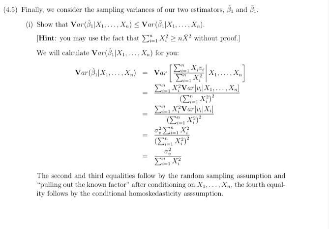 Solved Consider the bivariate linear regression model Y; = | Chegg.com