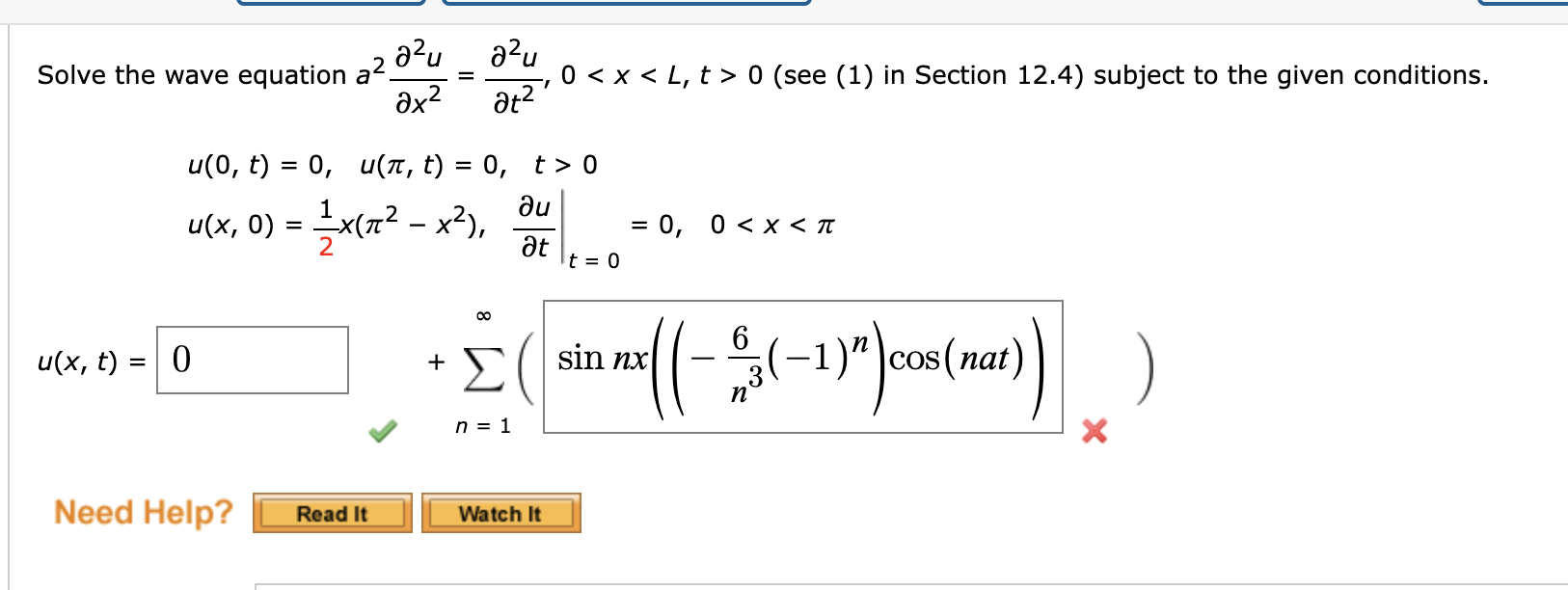 Solved Solve the wave equation | Chegg.com