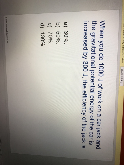 Solved , il3 Saier tu stay in Protected View. Enable Editing | Chegg.com