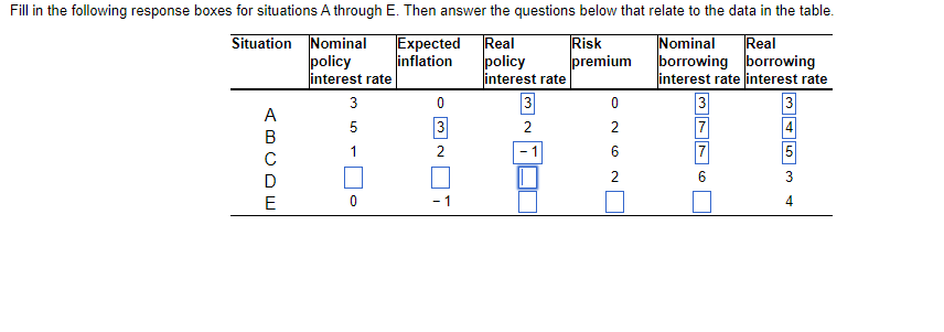 Solved Real Fill in the following response boxes for | Chegg.com