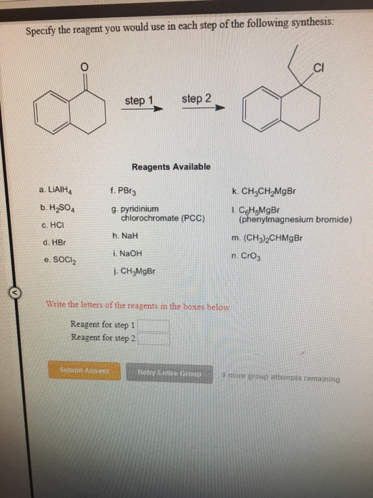 Solved Specify the reagent you would use in each step of the | Chegg.com