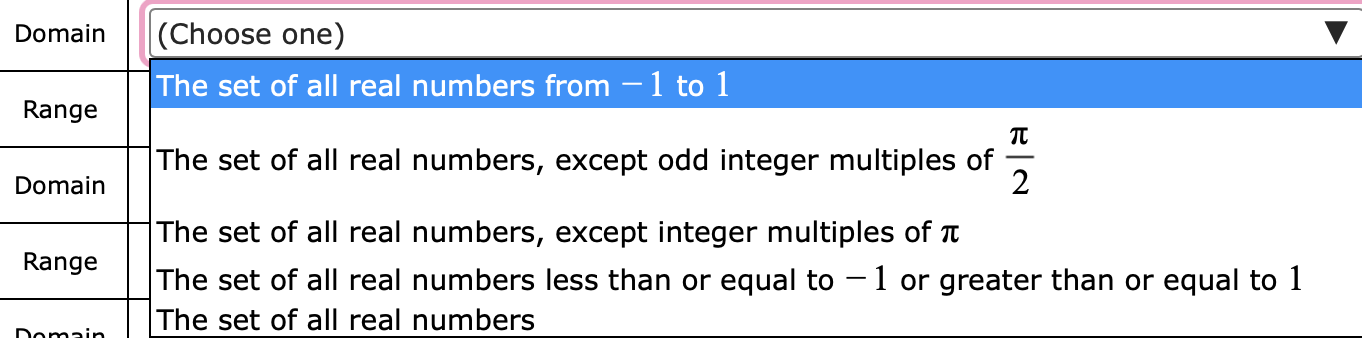 Solved E What are the domains and ranges of the following | Chegg.com