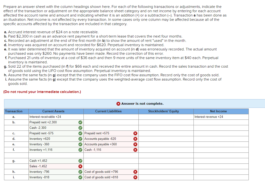 Solved Prepare an answer sheet with the column headings | Chegg.com