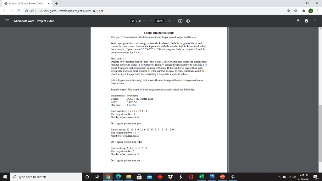 Solved Loops And Nested Loops The Goal Of This Exercise Is 