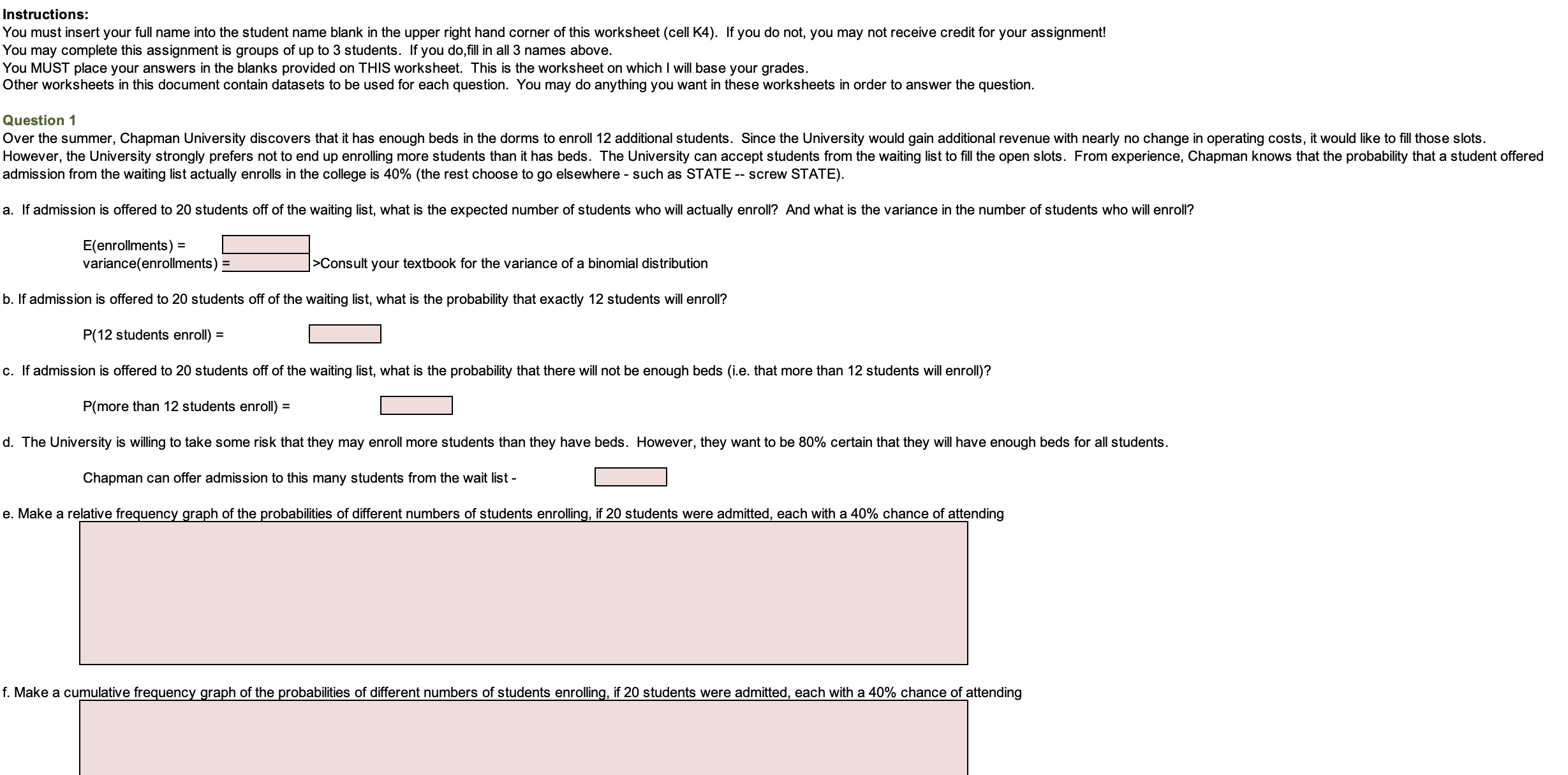 Solved nstructions: 'ou may complete this assignment is | Chegg.com