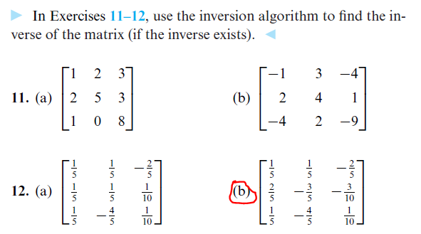 Solved In Exercises 11-12, use the inversion algorithm to | Chegg.com