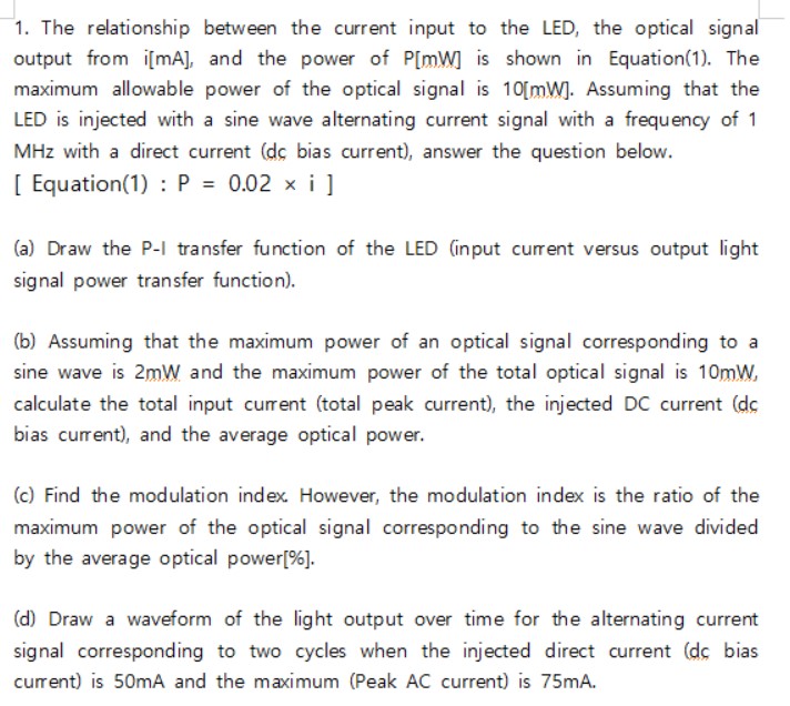 Solved The relationship between the current input to the | Chegg.com