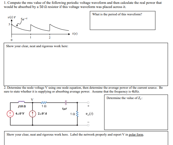 [Solved]: Can you help me please. 1. Compute the rms valu