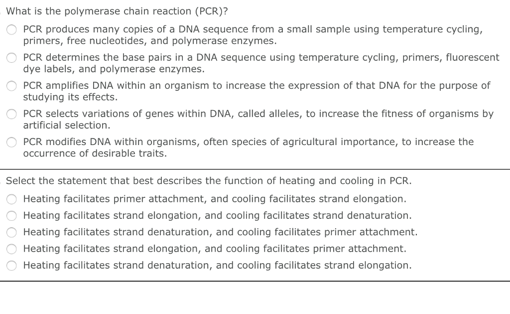 Solved What is the polymerase chain reaction (PCR)? PCR | Chegg.com