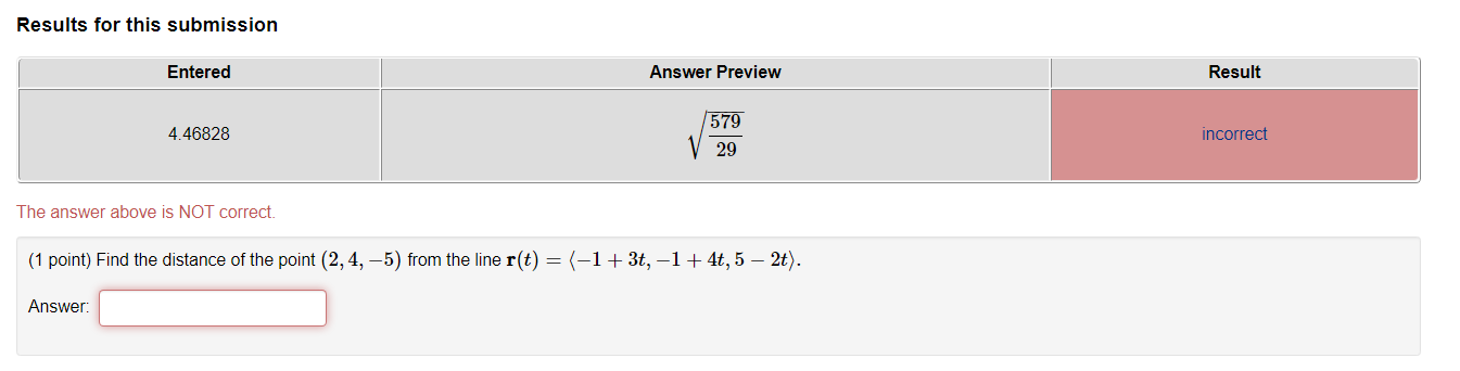 Solved Results for this submission Entered Answer Preview | Chegg.com