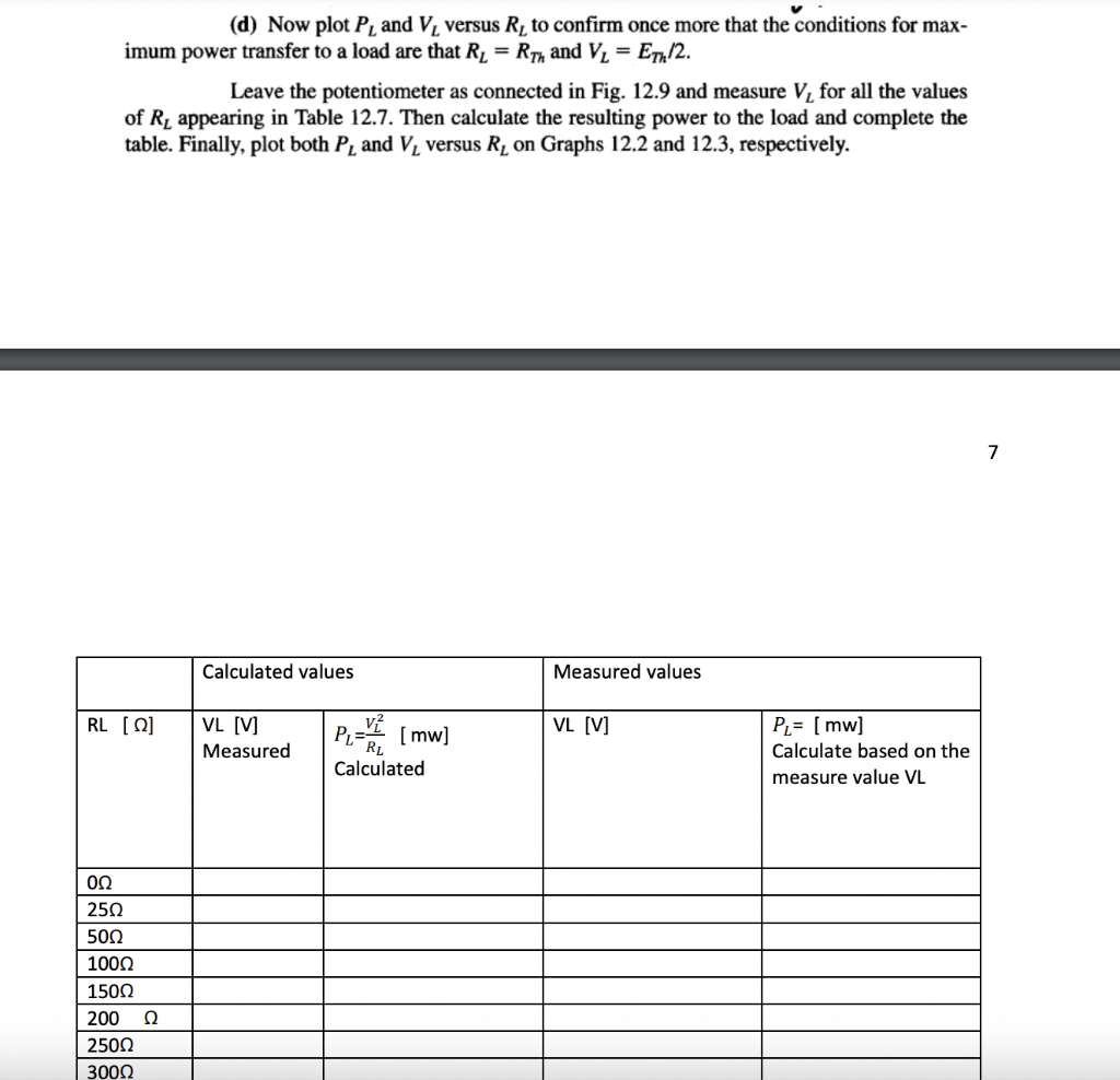 Solved Maximum Power Transfer (Validating the Condition | Chegg.com