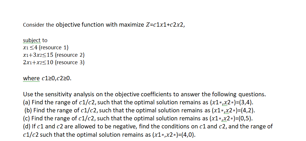 Consider The Objective Function With Maximize