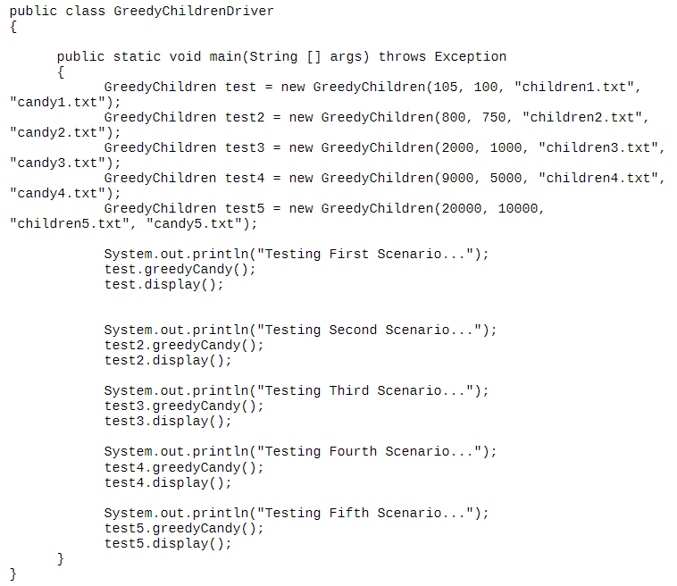 Solved Objective: Students will apply concepts of greedy | Chegg.com