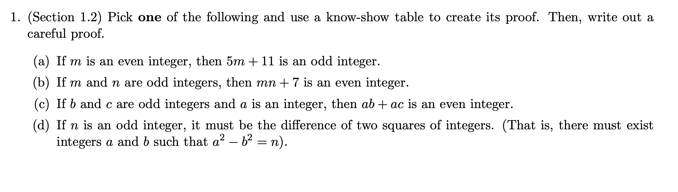 Solved 1. (Section 1.2) Pick one of the following and use a | Chegg.com