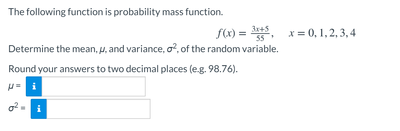 Solved The following function is probability mass function. | Chegg.com