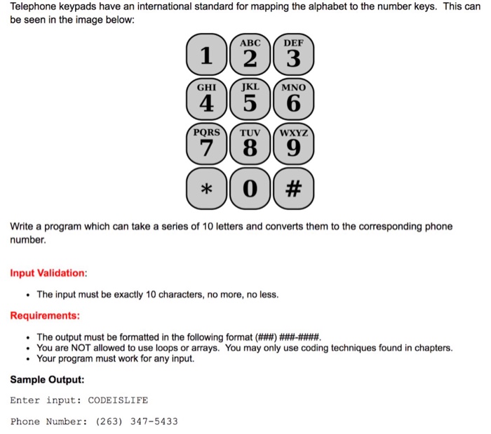 Solved Telephone keypads have an international standard for | Chegg.com