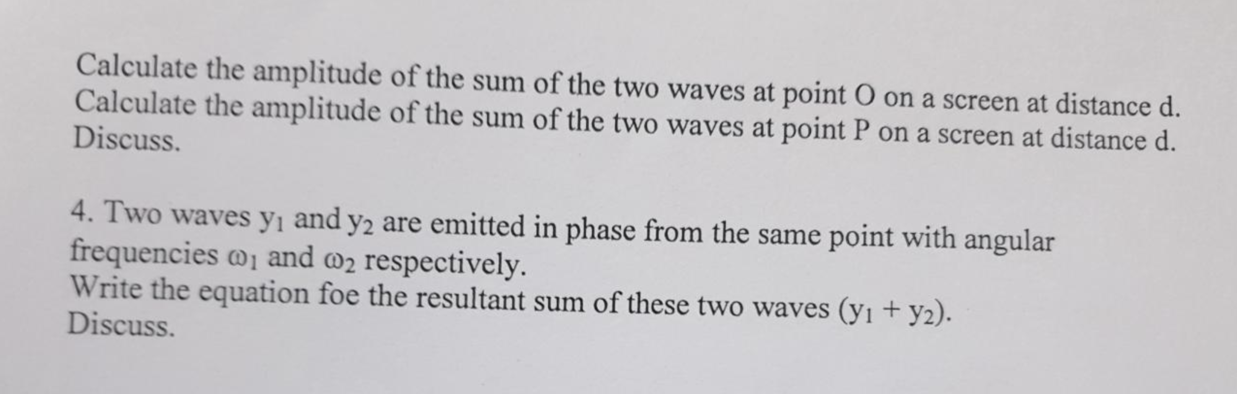 Solved Calculate the amplitude of the sum of the two waves | Chegg.com