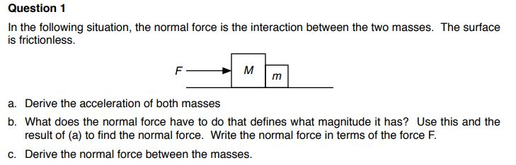 Solved Question 1 In the following situation, the normal | Chegg.com