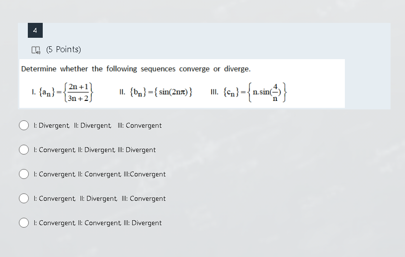 Solved Determine whether the following sequences converge or | Chegg.com