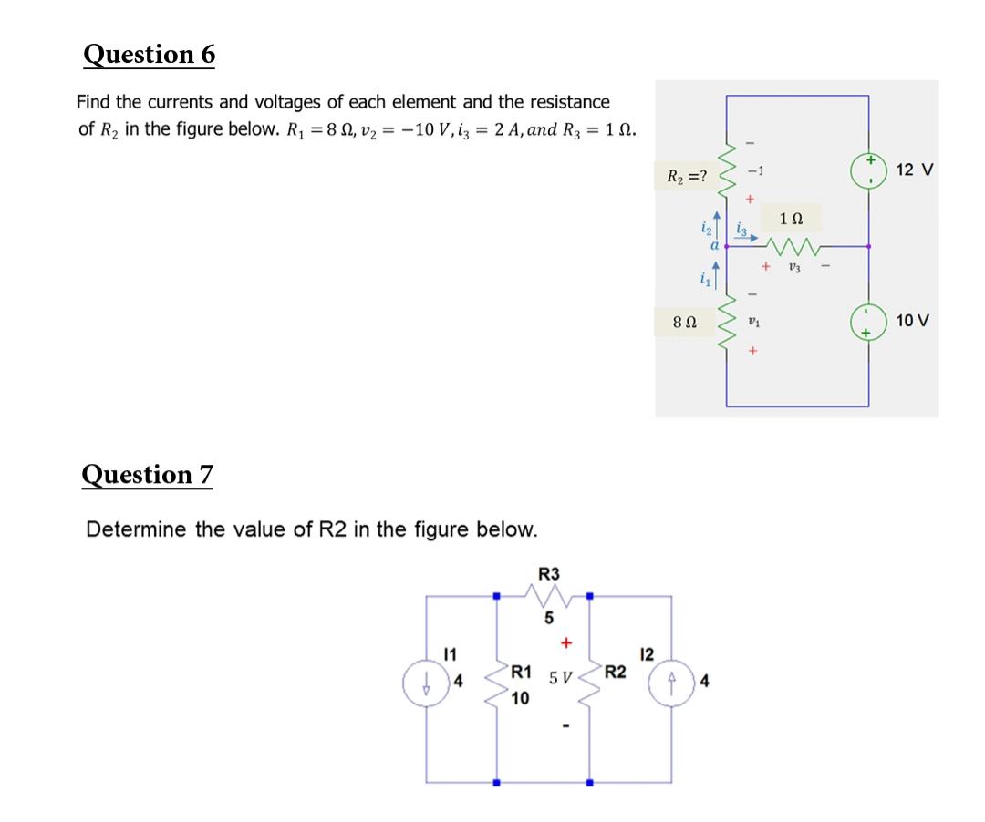 Solved Find the currents and voltages of each element and | Chegg.com