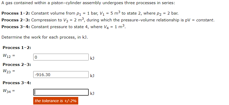 Solved A gas contained within a piston-cylinder assembly | Chegg.com
