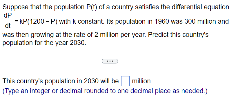 Solved Suppose that the population P(t) of a country | Chegg.com