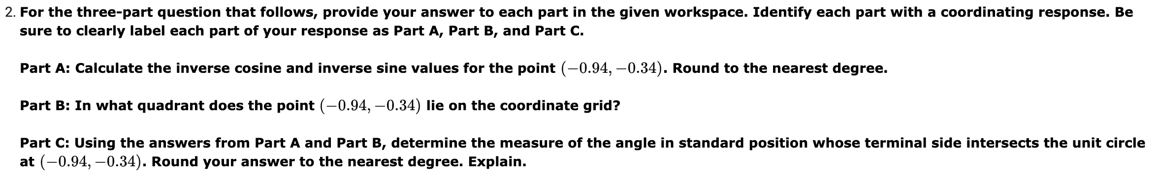 Solved 2. For the three-part question that follows, provide | Chegg.com