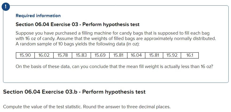 Solved Required information Section 06.04 Exercise 03 - | Chegg.com