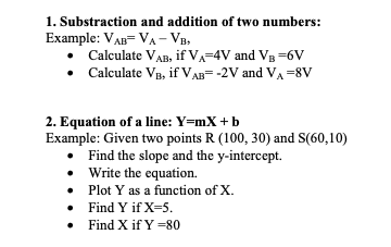 Solved 1. Substraction and addition of two numbers: Example: | Chegg.com