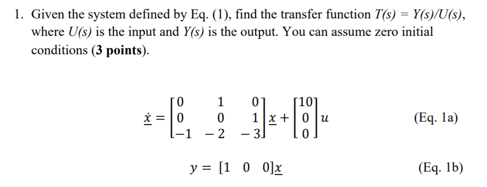 For the transfer function T(s) identified in Question | Chegg.com