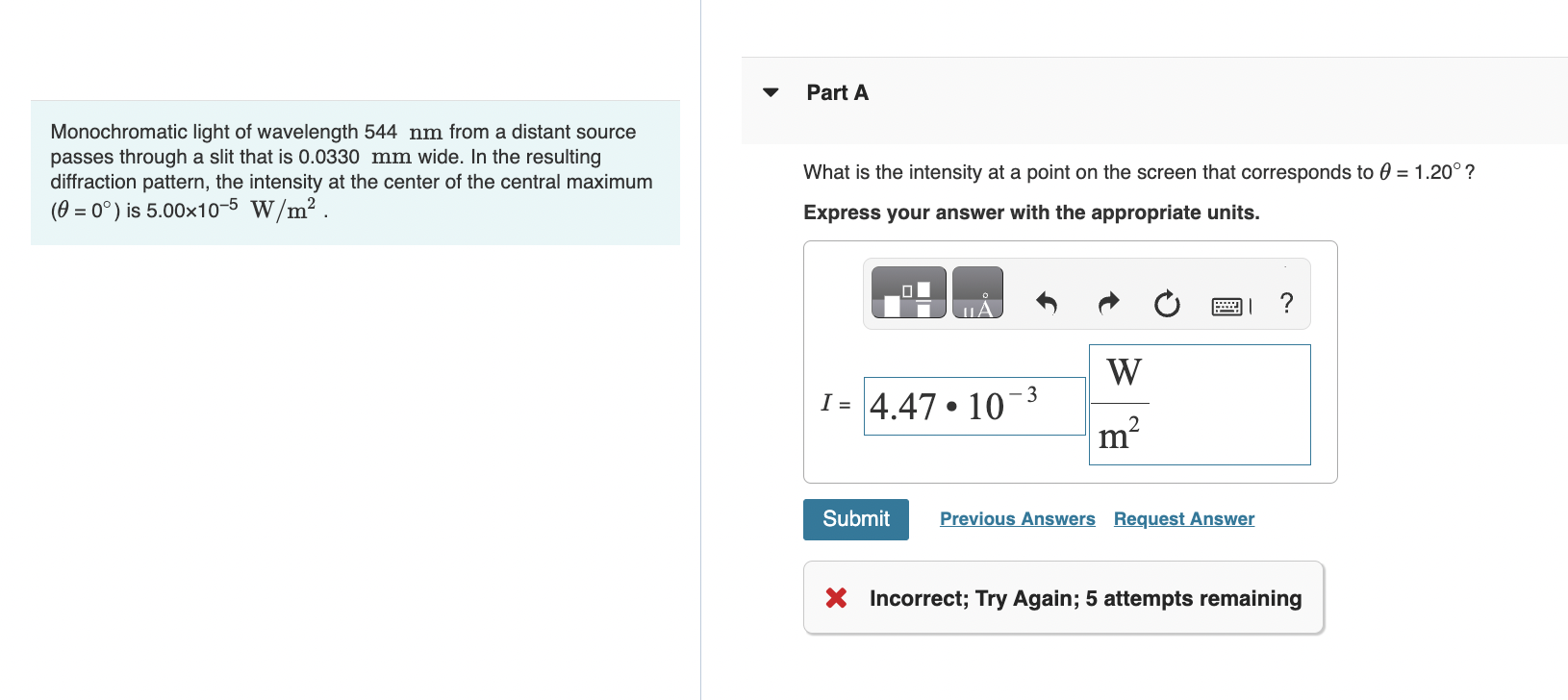 Solved Monochromatic Light Of Wavelength 544nm ﻿from A