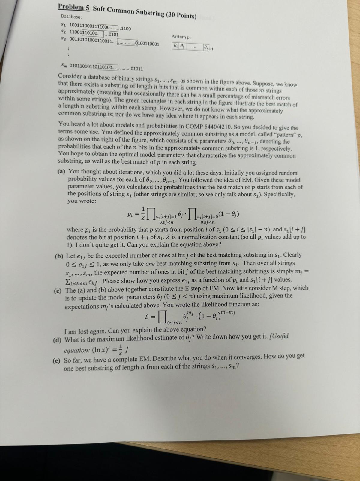 Solved Problem 5 Soft Common Substring (30 Points) Database: | Chegg.com
