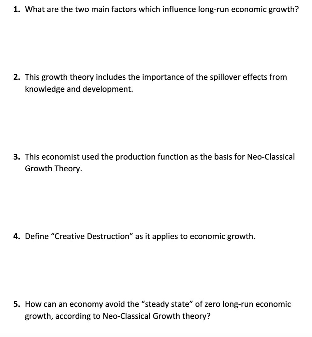 Solved 1. What are the two main factors which influence | Chegg.com