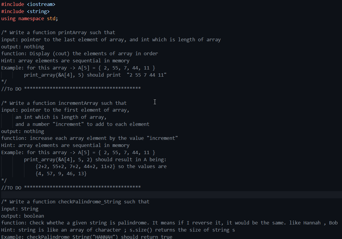 Solved Example: checkPalindrome_String("HANNAH") should | Chegg.com