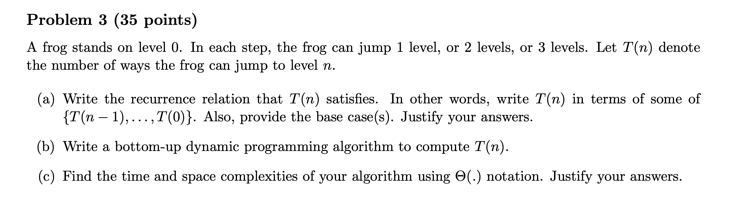 Solved A frog stands on level 0 . In each step, the frog can | Chegg.com