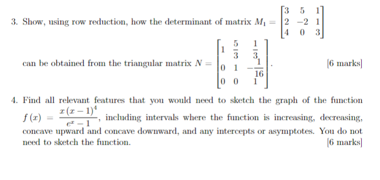 Solved 3. Show, using row reduction, how the determinant of | Chegg.com