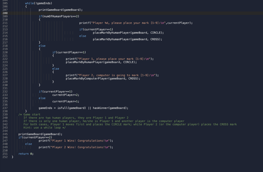 Solved Below Is My Tictactoe Code In C Program Please Help