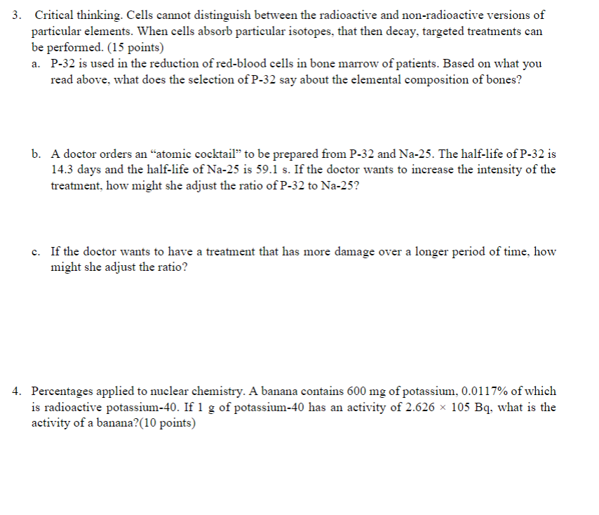 3. Critical thinking. Cells cannot distinguish | Chegg.com