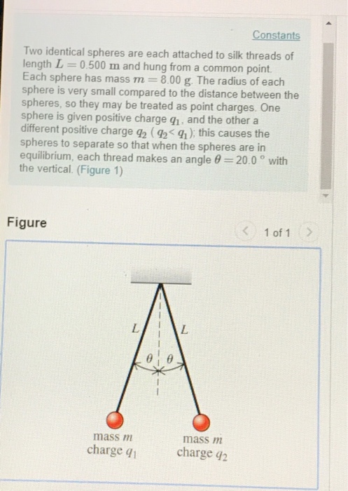 Solved Constants Two identical spheres are each attached to | Chegg.com