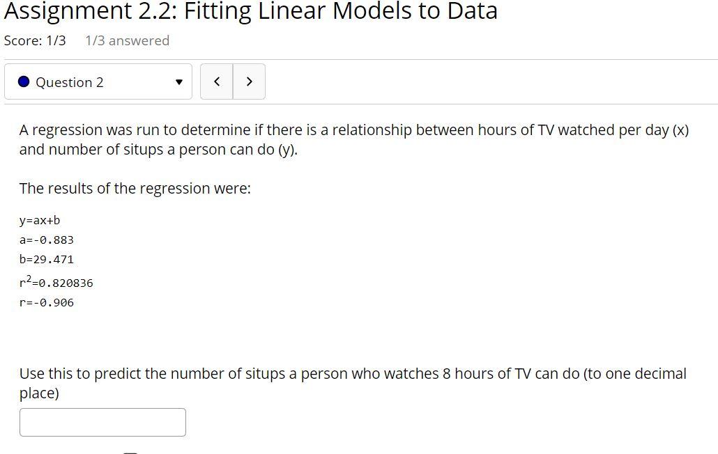 Solved Assignment 2 2 Fitting Linear Models To Data Score