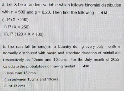 Solved a. Let X be a random variable which follows binomial | Chegg.com