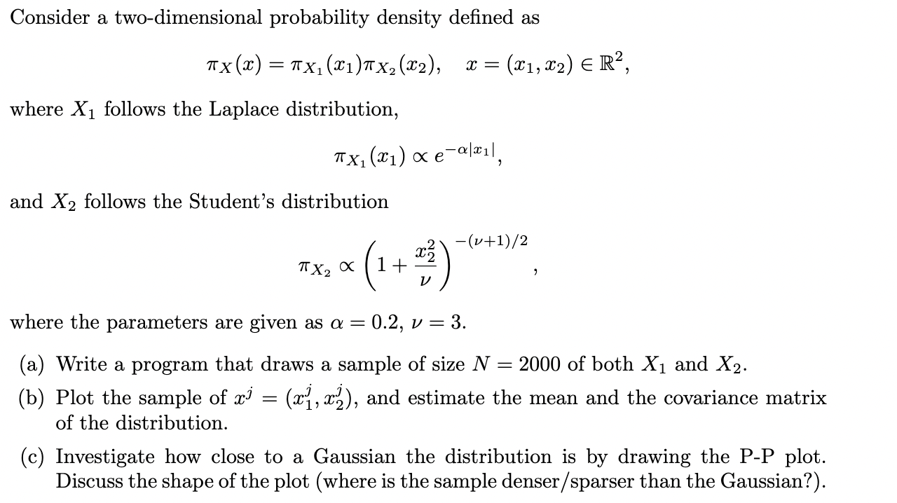 Consider a two-dimensional probability density | Chegg.com