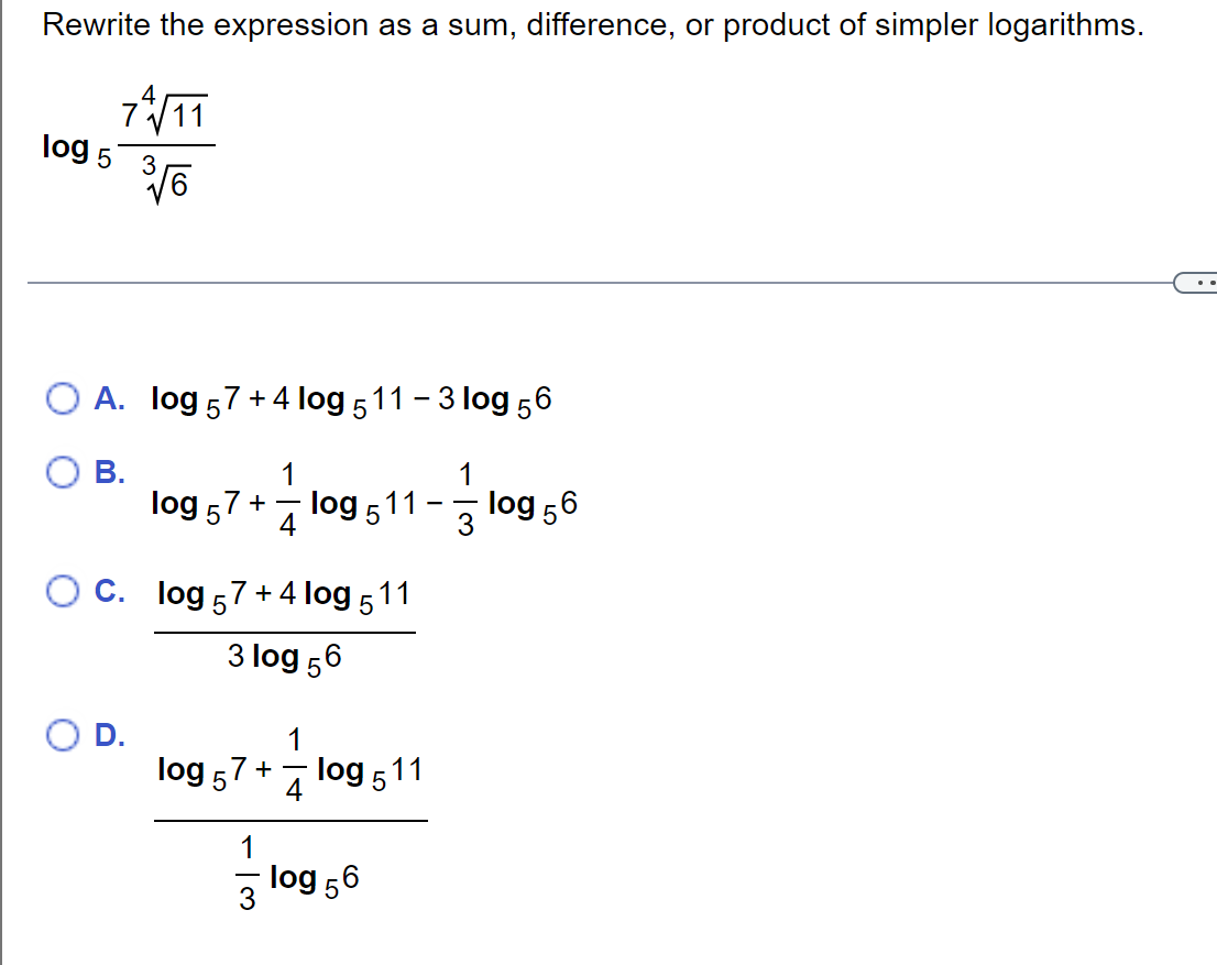 Solved Rewrite the expression as a sum, difference, or | Chegg.com