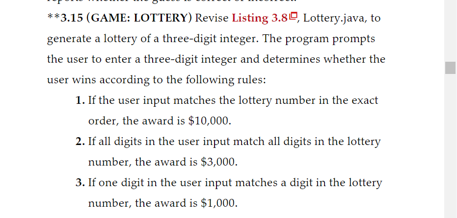 Solved **3.15 (GAME: LOTTERY) Revise Listing 3.8, | Chegg.com Solved **3.15 (GAME: LOTTERY) Revise Listing 3.8, | Chegg.com
