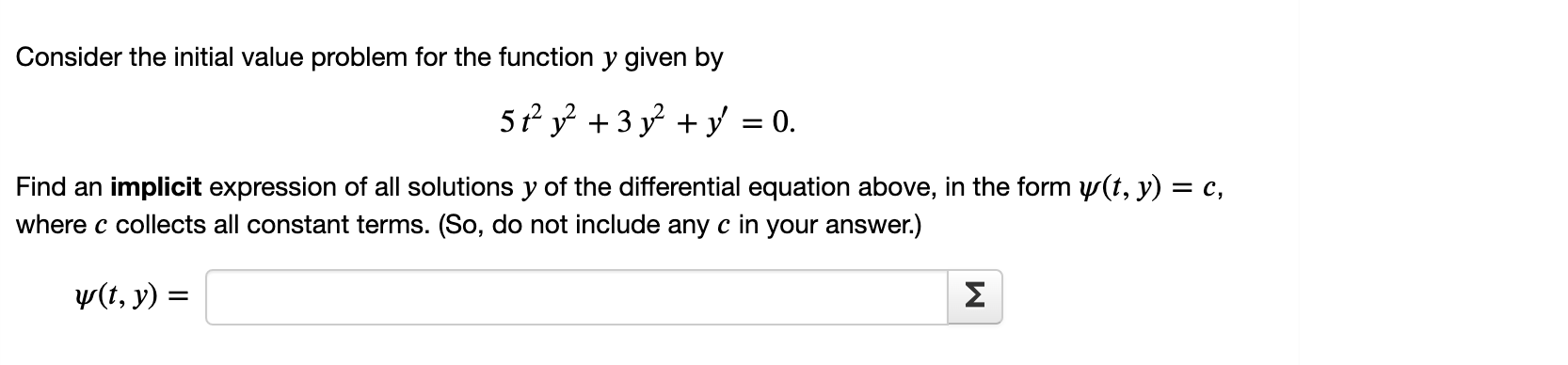 Solved Consider the initial value problem for the function y | Chegg.com