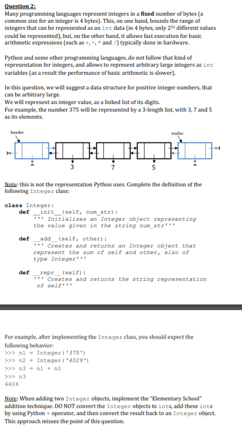 Question 2: Many programming languages represent | Chegg.com